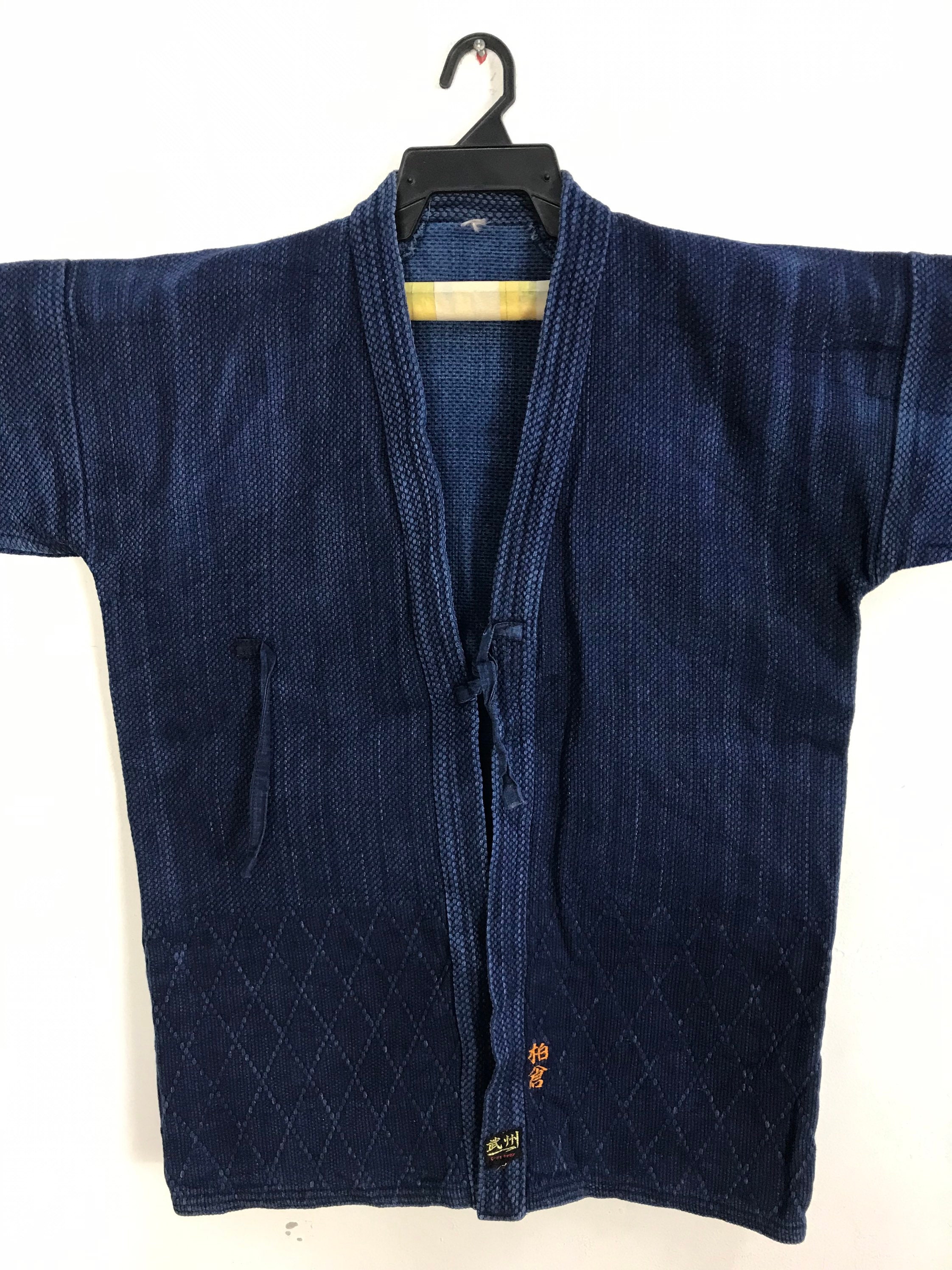 Vintage Sashiko Kimono Japanese Traditional Noragi Haori Hanten Jinbei ...