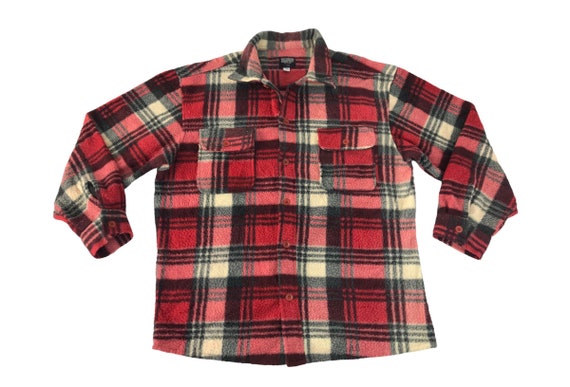 Vintage Redison Red Flannel Shirt Zipper Plaid Checke… - Gem
