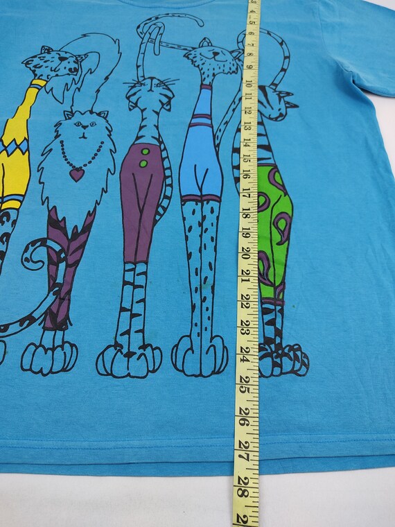 Vintage 90s Five Cats Animal Cartoon Cat Lover Art Te… - Gem
