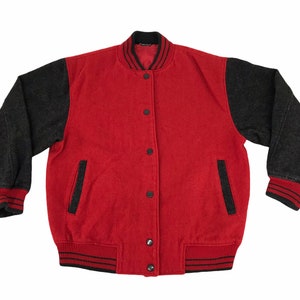 Vintage Varsity Jacket Wool Play Ball Baseball 365 Team Snap Button ...