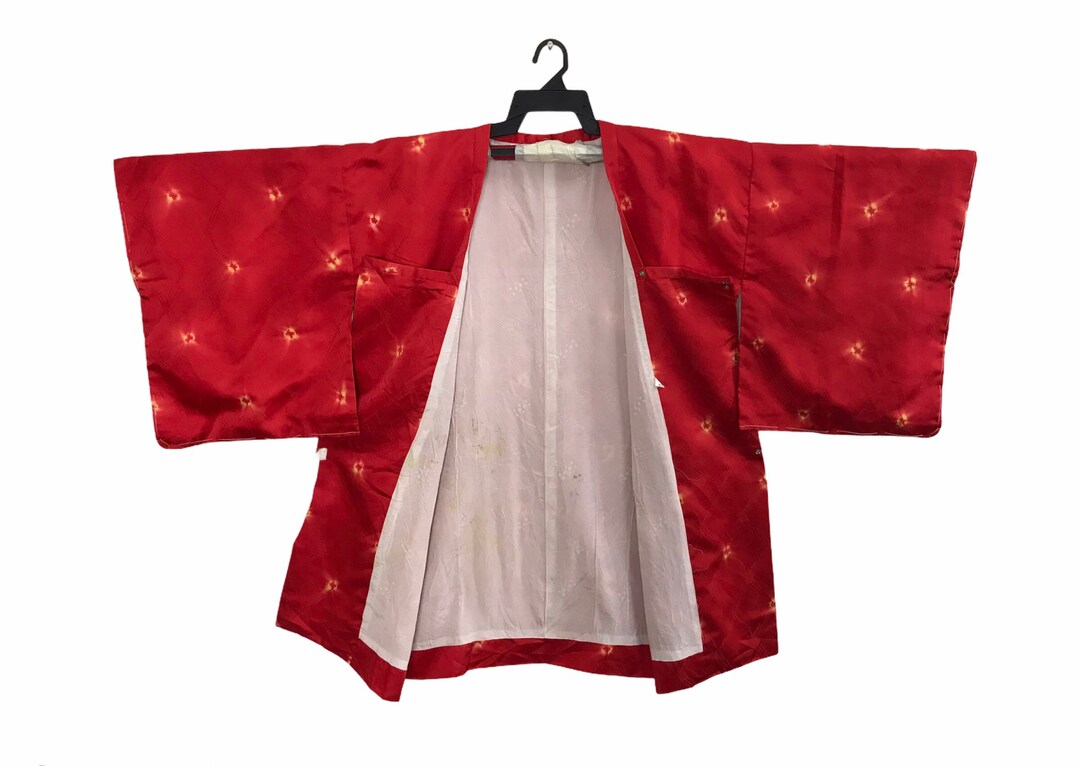 Vintage Kimono Japanese Traditional Noragi Haori Hanten Jinbei Cardigan ...