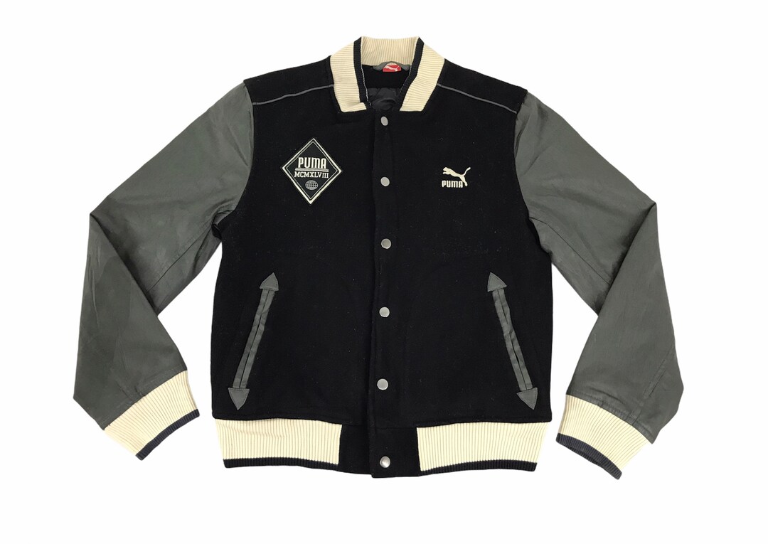 Vintage Puma MCMXLVIII Embroidery Logo Varsity Wool Jacket Snap Button ...