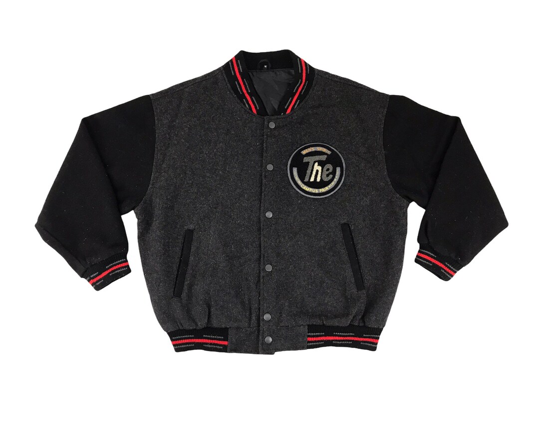 Vintage the Campus Pair Varsity Jacket Wool Quilted Inner Snap Button ...