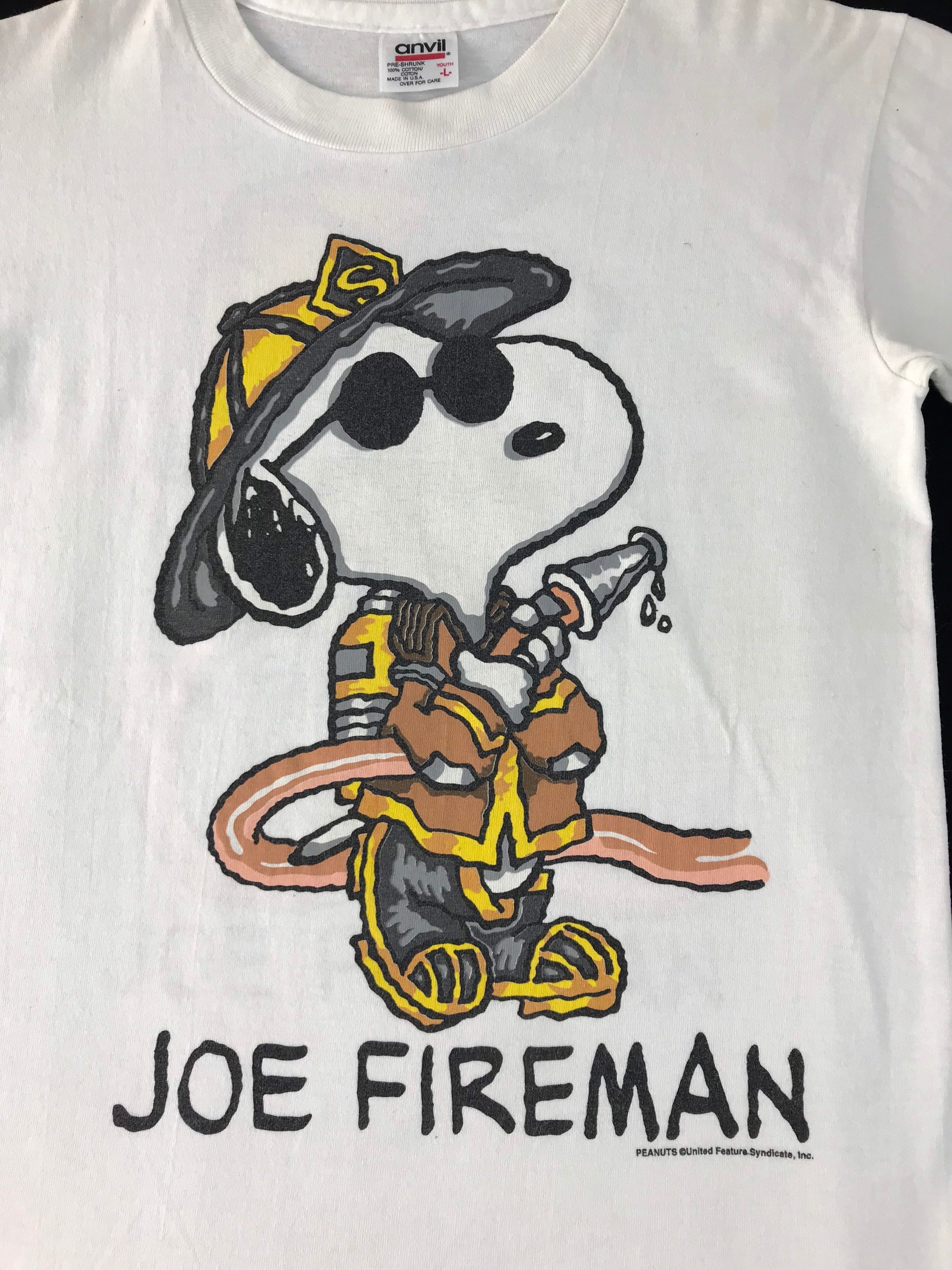 Rare Vintage Joe Fireman Peanuts Features Syndicate Tee T-shirt Big ...