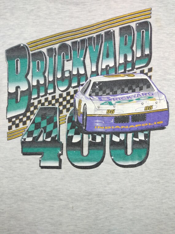 Vintage Rare Logo 7 Brickyard 400 Cars Racing Team Te… - Gem