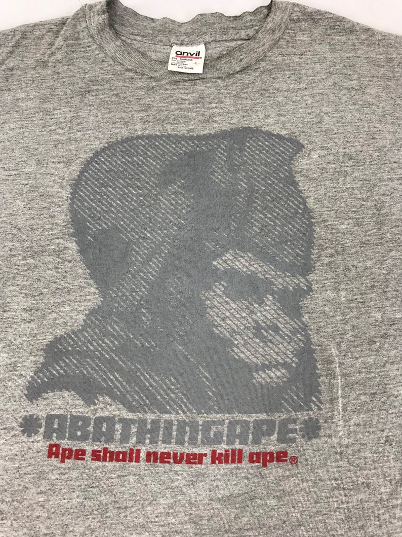Vintage 90s A Bathing Ape DISTRESSED BAPE Ape Shall Never Kill Ape Logo ...