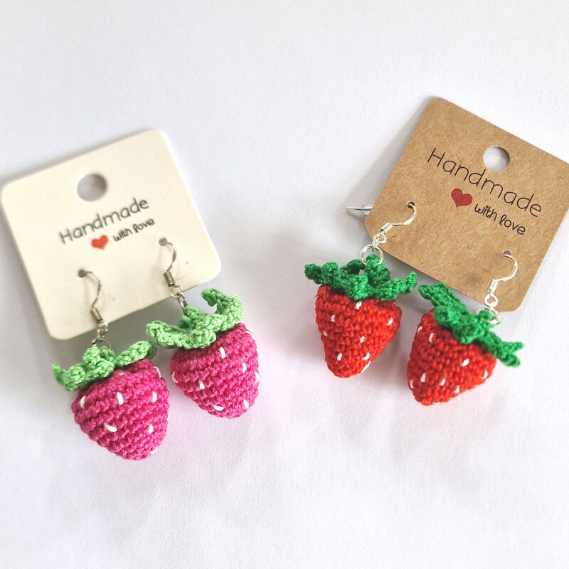 Strawberry Earrings - Etsy