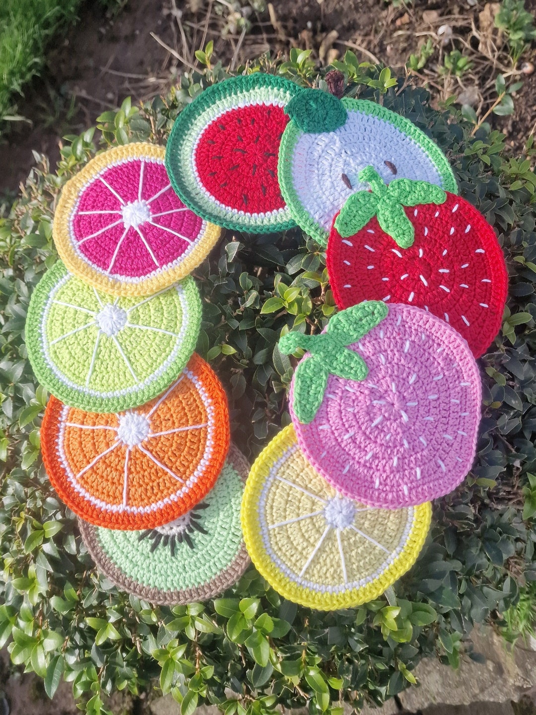 Fruit Slice Handmade Coasters Y2k Home Decor, Strawberry, Lemon, Lime ...