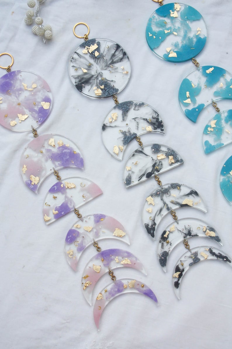 Custom Resin Moon Phases Wall Hanging Art - Etsy