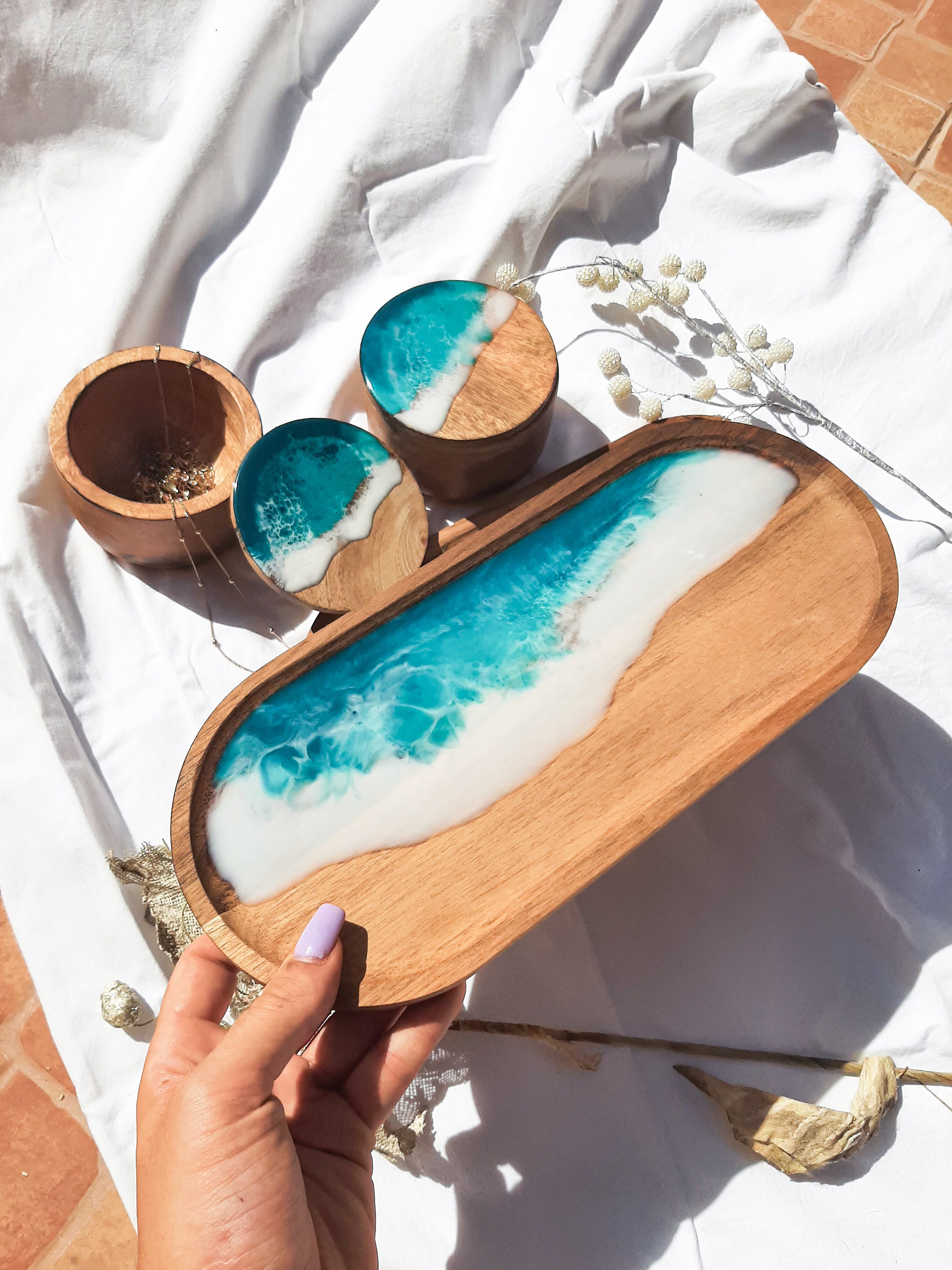 Epoxy Resin Jewellery Tray and Box Bundle Wave Effect - Etsy