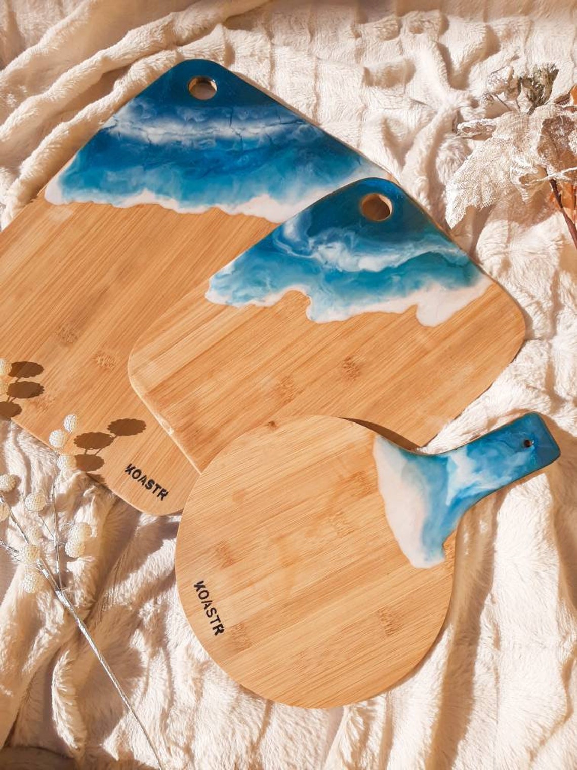Epoxy Resin Waves Cutting Board Wave Effect Charcuterie - Etsy