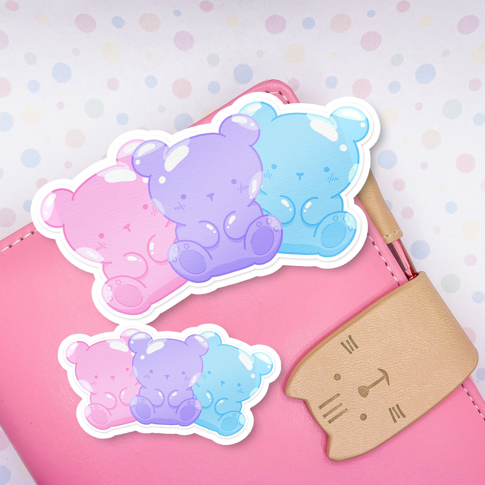 Gummy Bears Pride Sticker Subtle Bi Pride Pink Blue Purple - Etsy