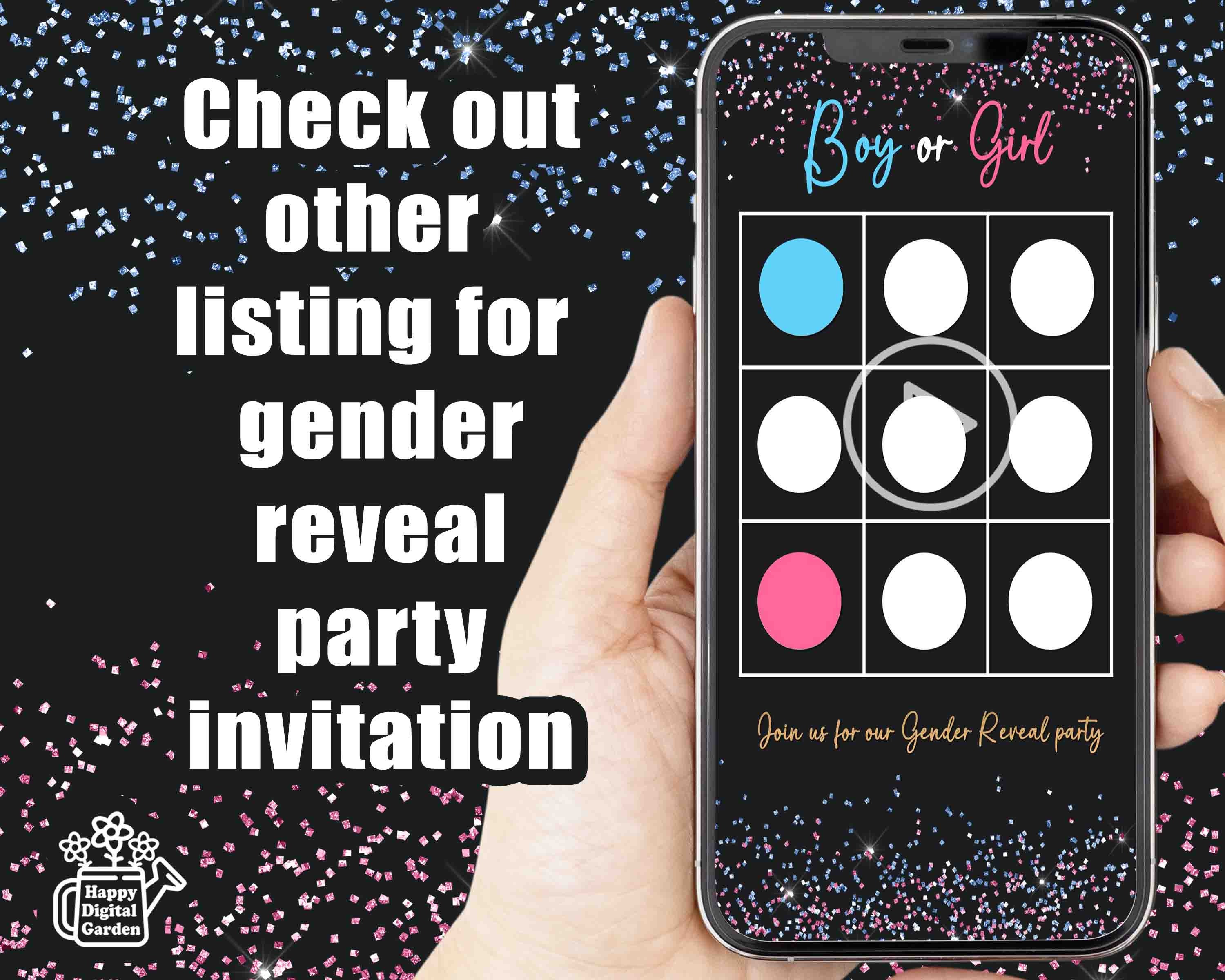 Tic Tac Toe Gender Reveal Video Its A Girl Gender Etsy