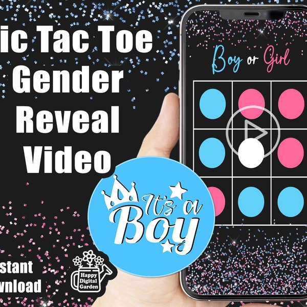 Tic Tac Toe Gender Reveal Invitations Etsy