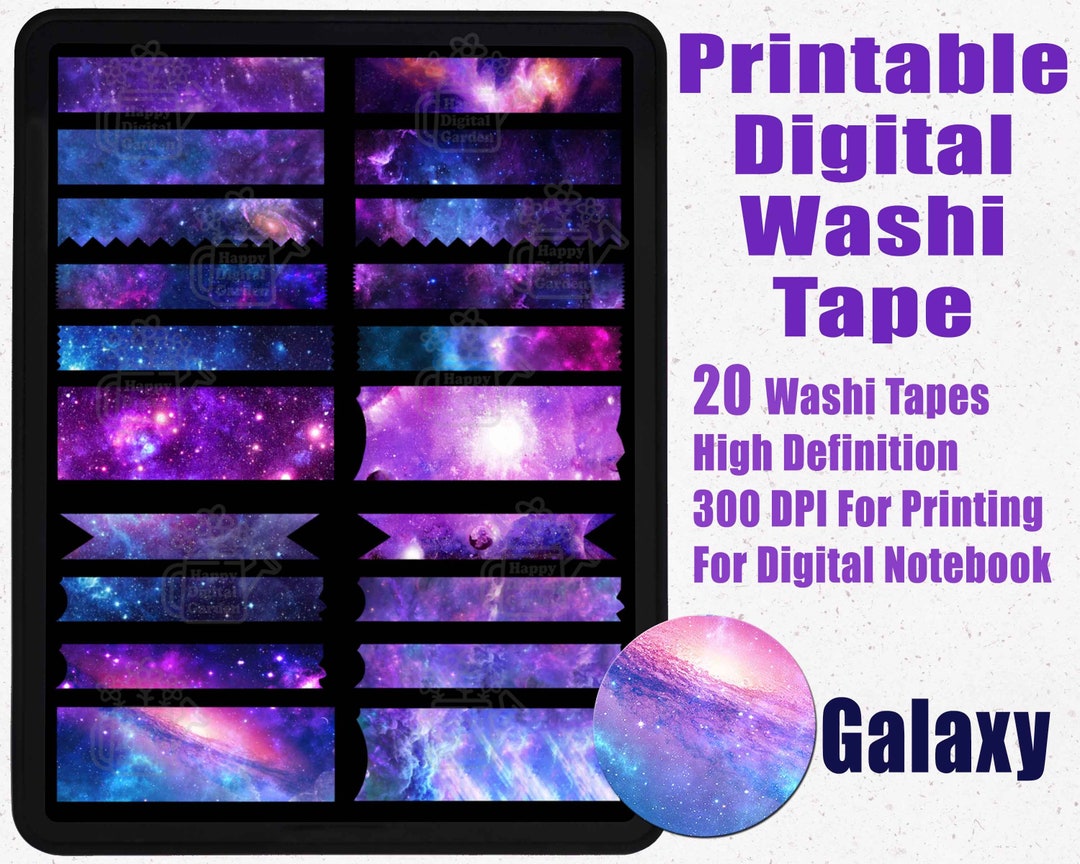 Galaxy Space Digital Washi Tape Stickers | Printable Washi Tape ...