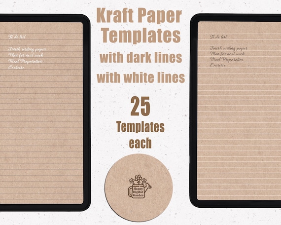 Digital Kraft Paper Templates Paper Templates With White | Etsy