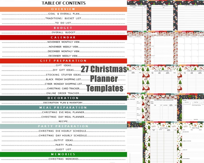 Digital Christmas Planner Digital Christmas Organizer Christmas ...