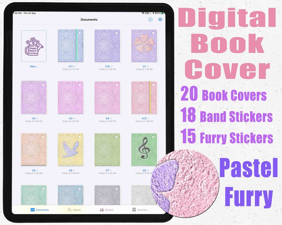 DIY Pastel Furry Digital Notebook Covers | Digital Journal Cover ...
