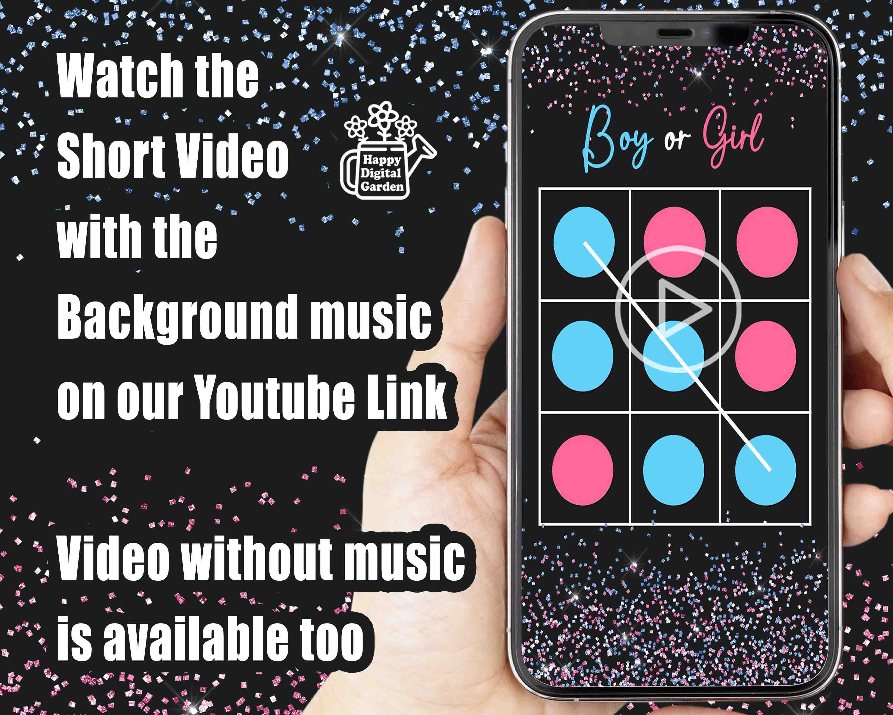 Tic Tac Toe Gender Reveal Video Its A Girl Gender Etsy