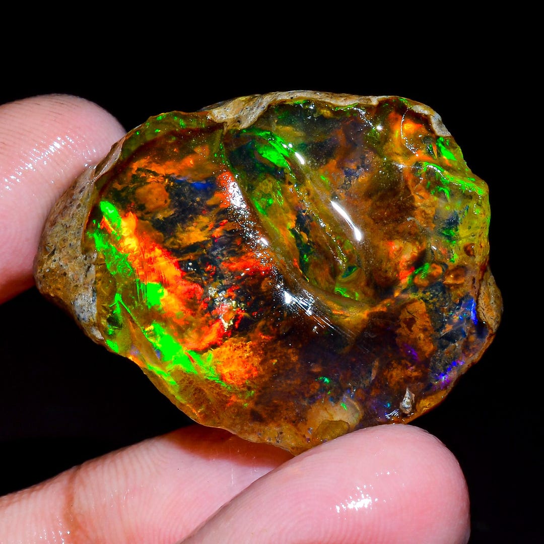 Opal Raw, Natural Ethiopian Opal Rough, Loose Gemstone Oil Opal Rough ...