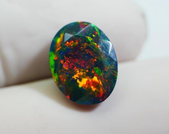 2.10ct Smoked Black Ethiopian Opal, Oval Cut, Multicolor Fire - Etsy