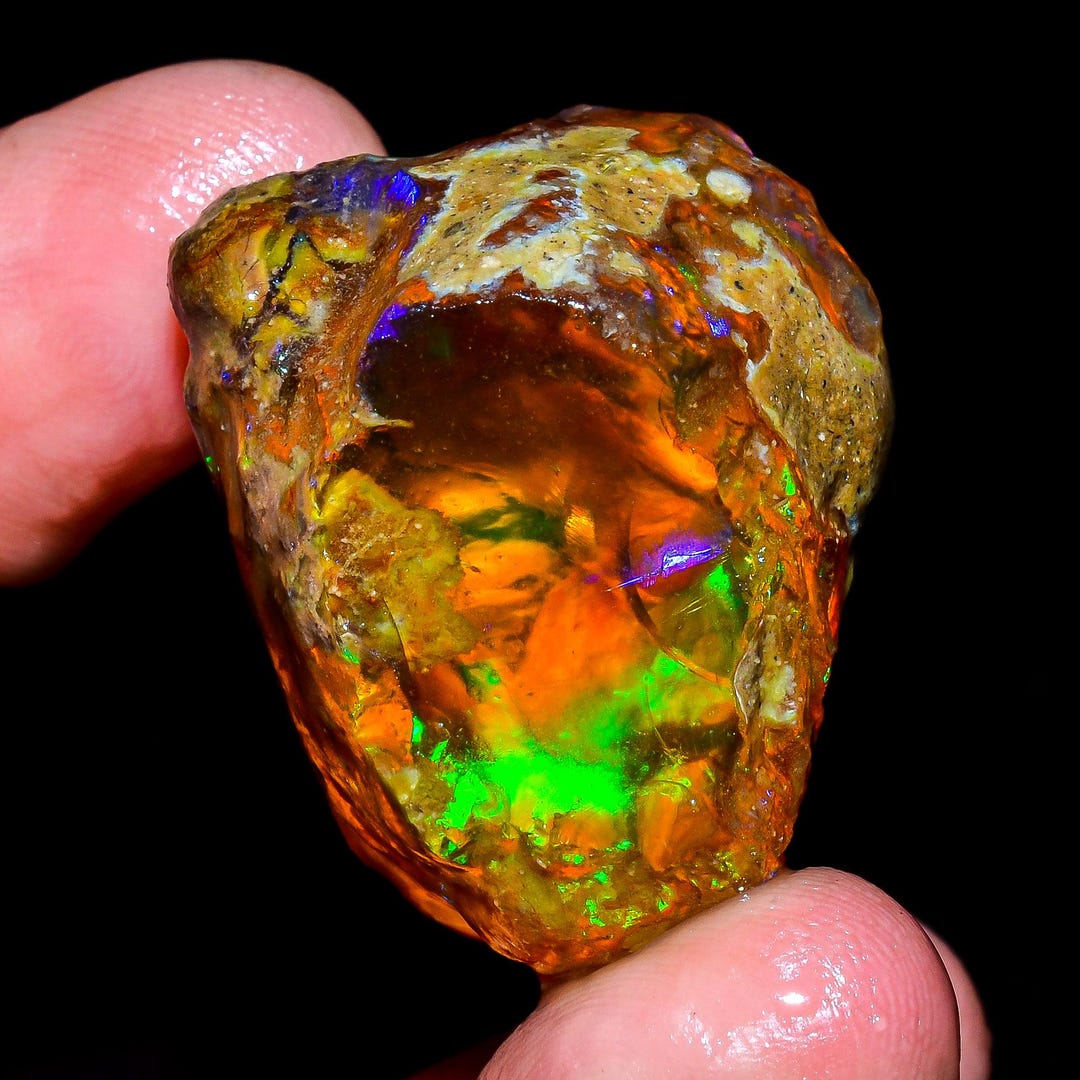 Opal Rough Gemstone, Natural Oil Opal Rough,ethiopian Oil Opal, Flashy ...