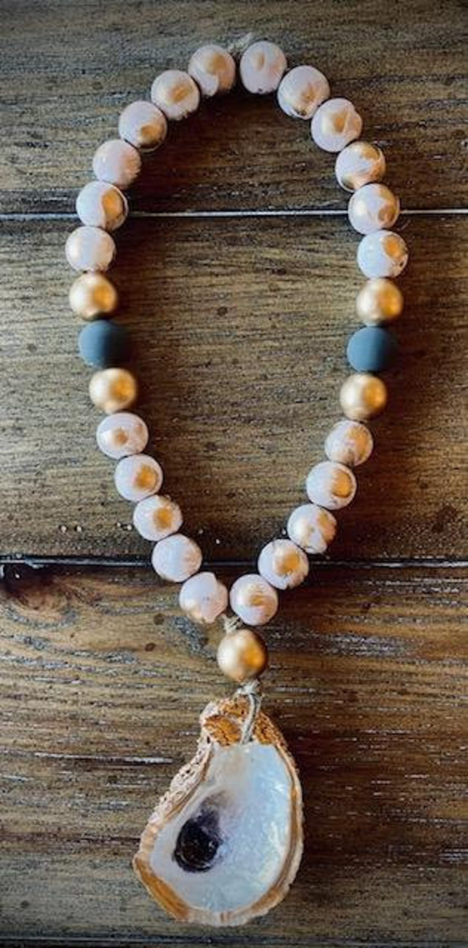 Oyster Shell, Blessing Beads, Coastal Decor, Prayer Beads, Oyster Bead ...