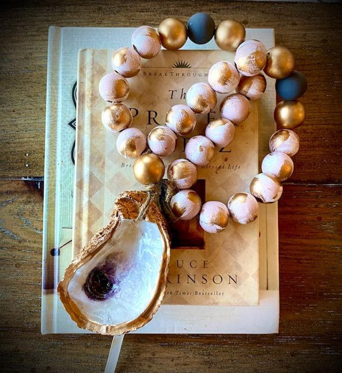Oyster Shell, Blessing Beads, Coastal Decor, Prayer Beads, Oyster Bead ...