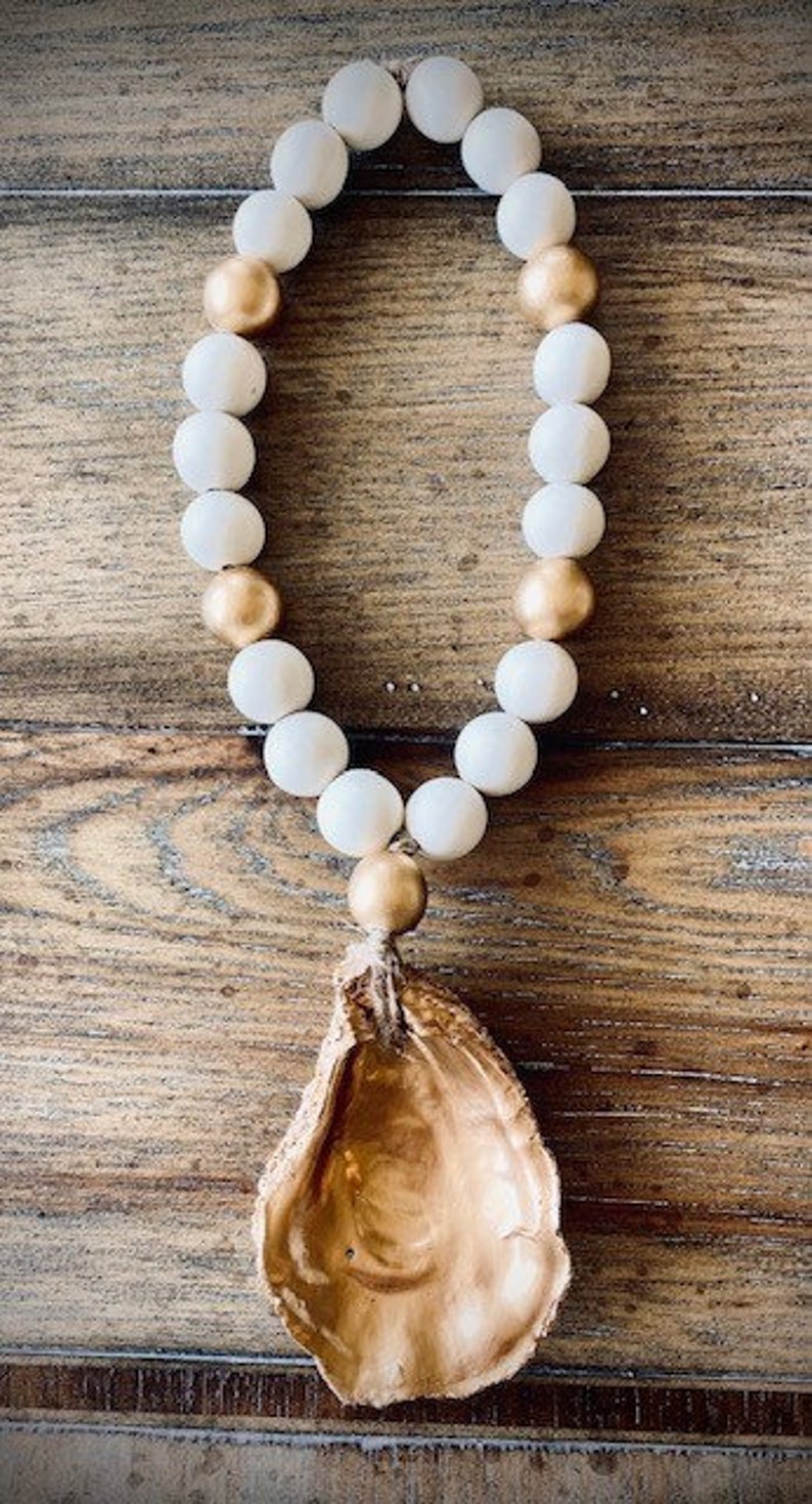 Oyster Shell, Blessing Beads, Coastal Decor, Prayer Beads, Oyster Shell ...