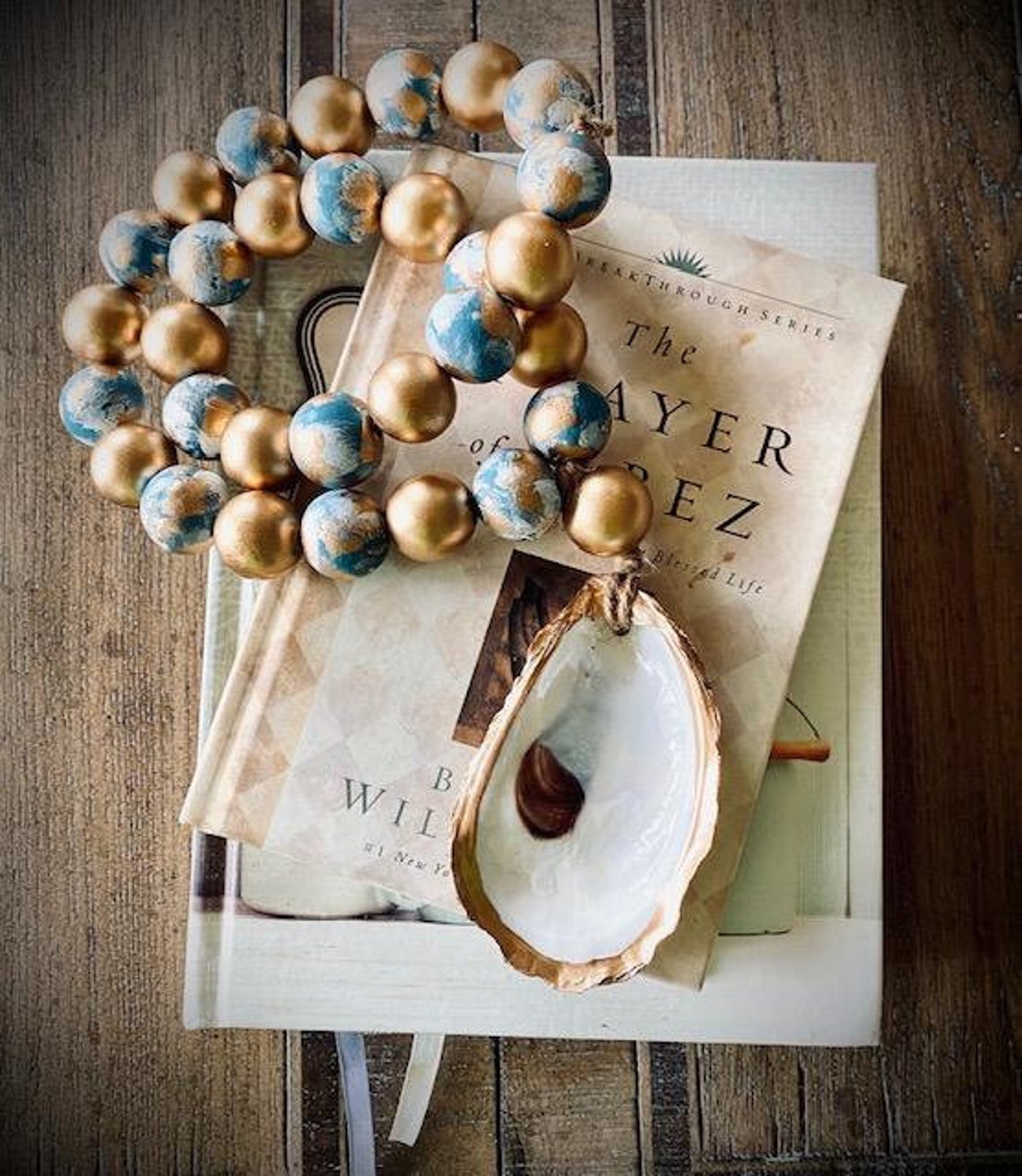 Oyster Shell, Blessing Beads, Coastal Decor, Prayer Beads, Oyster Shell ...