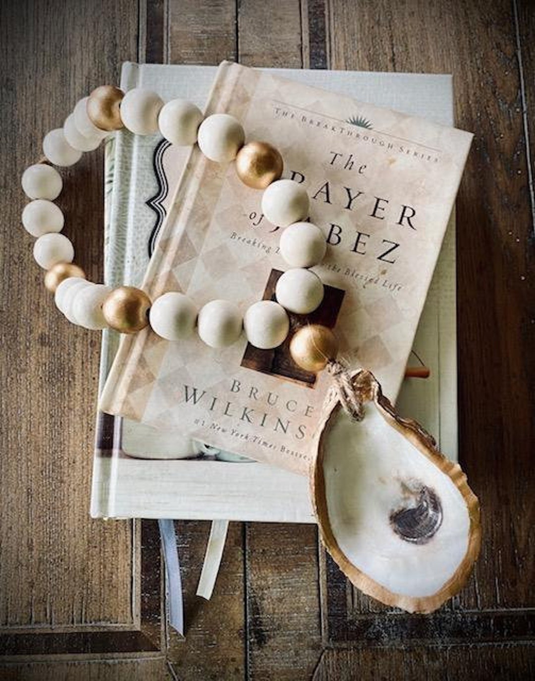 Oyster Shell,blessing Beads,coastal Decor,prayer Beads,oyster Shell ...