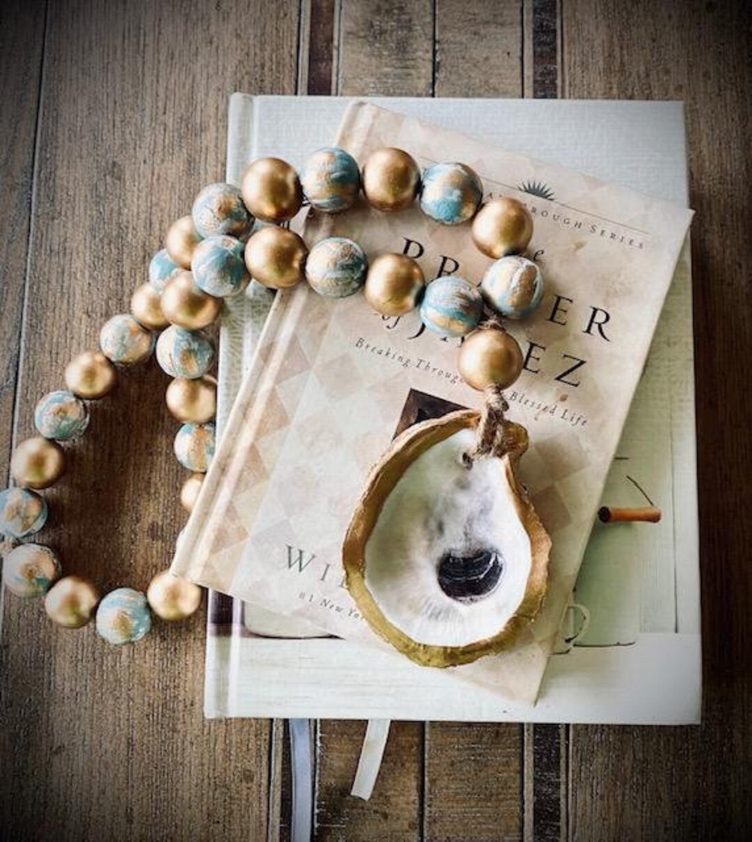 Oyster Shell,blessing Beads,coastal Decor,prayer Beads, Shell Art ...