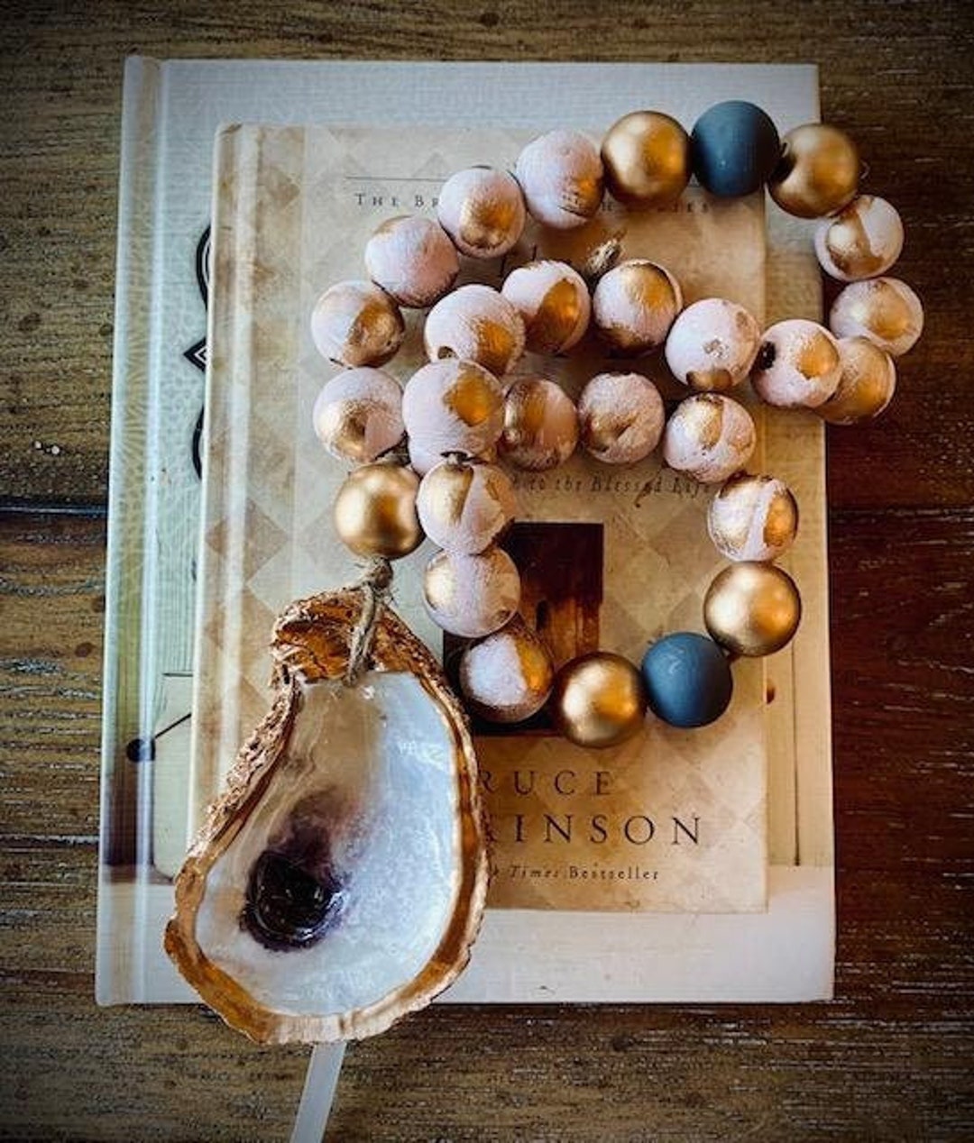 Oyster Shell, Blessing Beads, Coastal Decor, Prayer Beads, Oyster Bead ...
