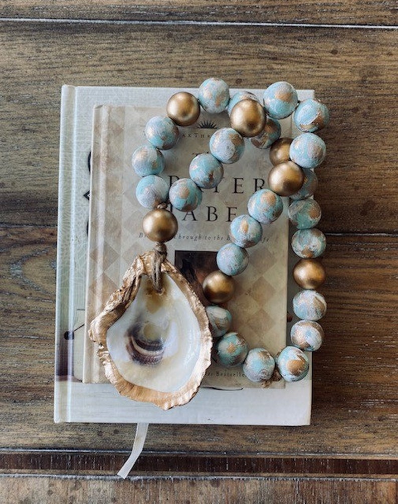 Oyster Shell Blessing Beads Coastal Decor Prayer Beads Top - Etsy