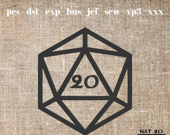 D20 Embroidery Machine Design - Etsy