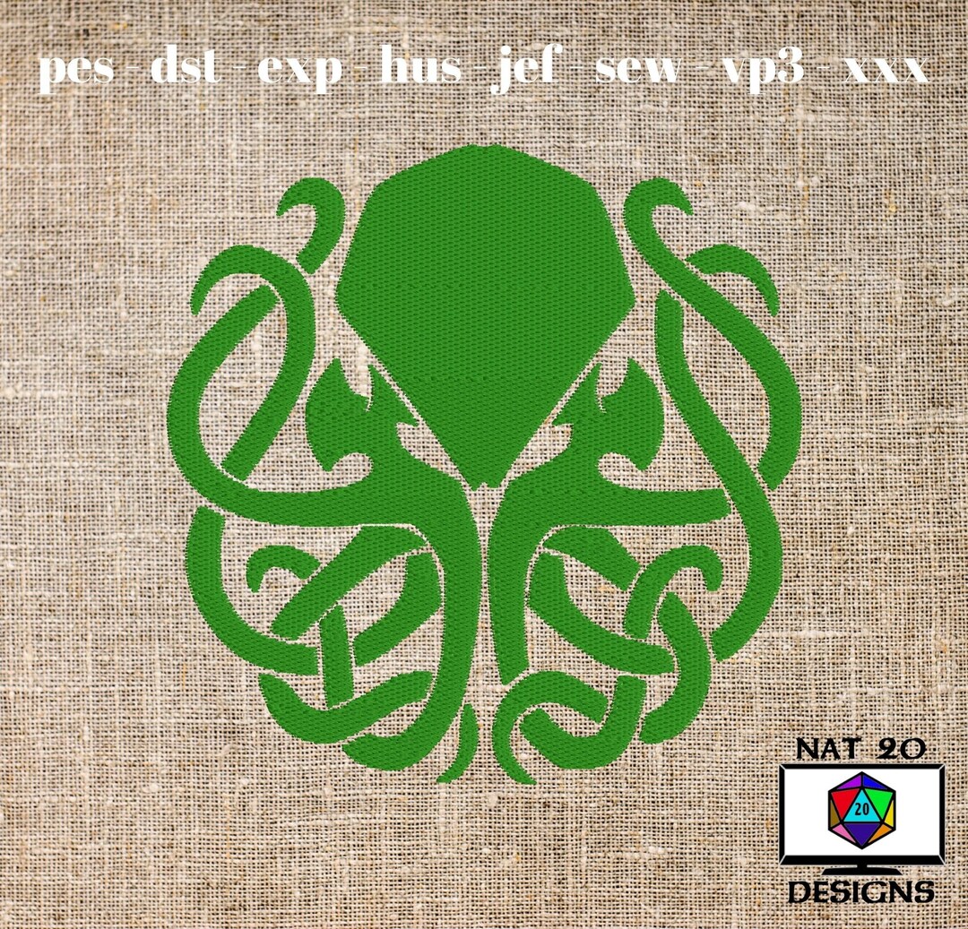 Cthulhu Symbol Machine Embroidery Design Dst, Exp, Hus, Jef, Pes, Sew ...