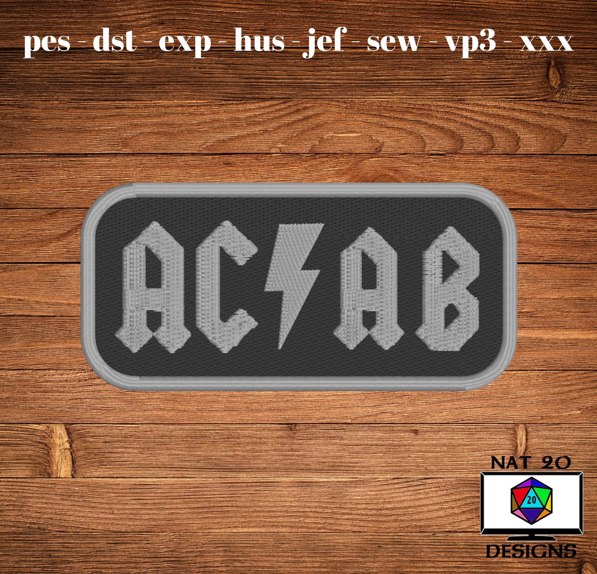 ACAB Rock Font Perfect for Patches Machine Embroidery Design | Etsy