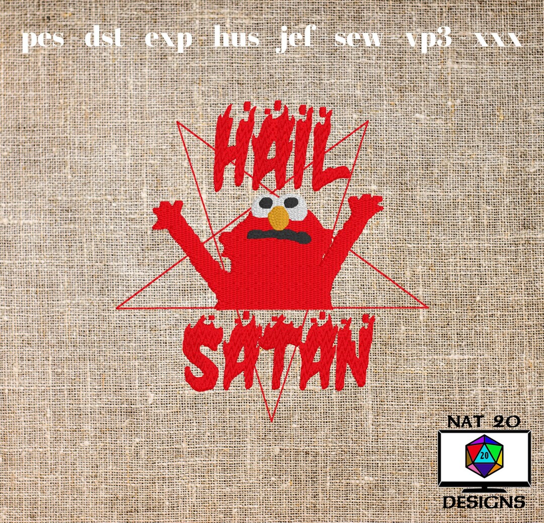Hail Satan Puppet Machine Embroidery Design 4x4, Gothic Embroidery ...