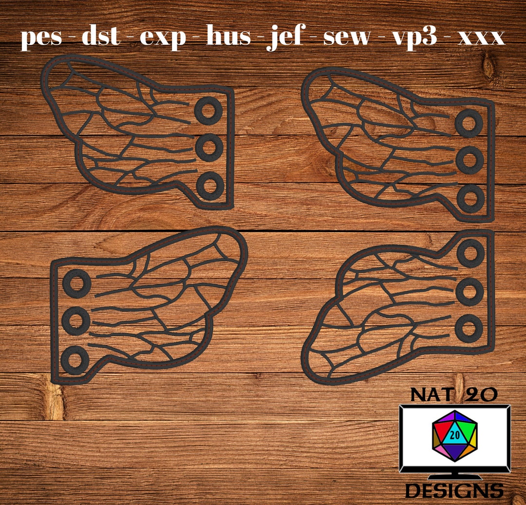 Bee Lace Wings ITH Machine Embroidery Design 4x4 5x7, Skate Wings ...