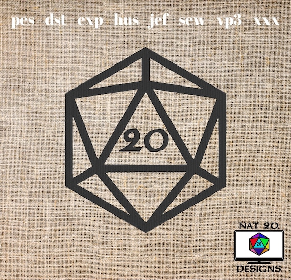 Natural 20 Nat Twenty D20 Polyhedral Symbol DnD Dungeons and | Etsy
