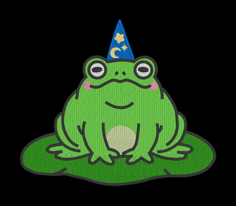 Wizard Frog Machine Embroidery Design 5x7 Dnd Magic Toad - Etsy