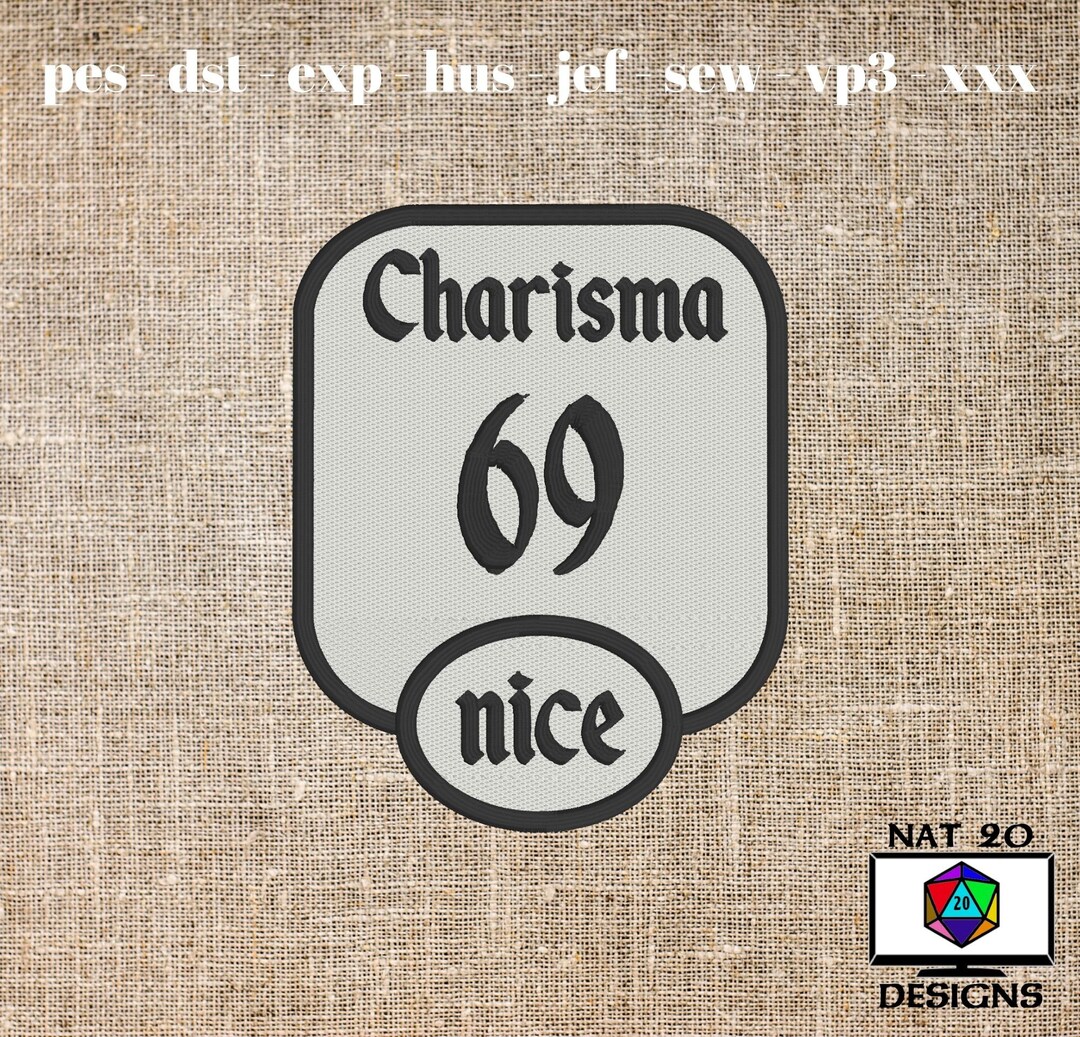 69 Charisma Nice Machine Embroidery Design, Dnd Patch Design, TTRPG ...