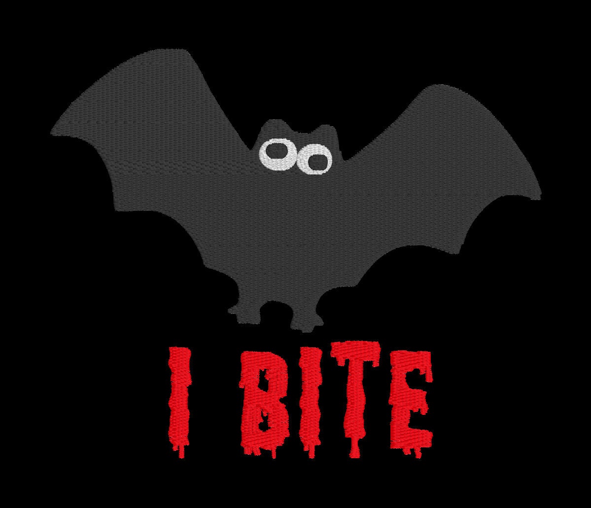 I Bite Cute Derpy Bat Machine Embroidery Design Bloody | Etsy