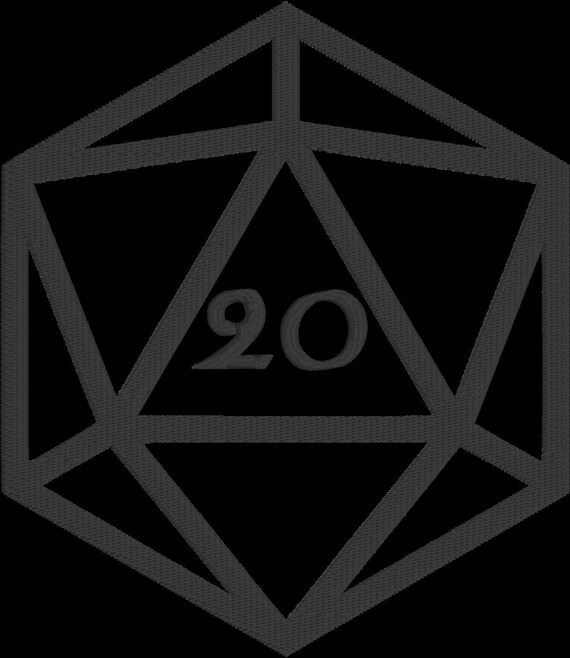 D20 Icon Black And White