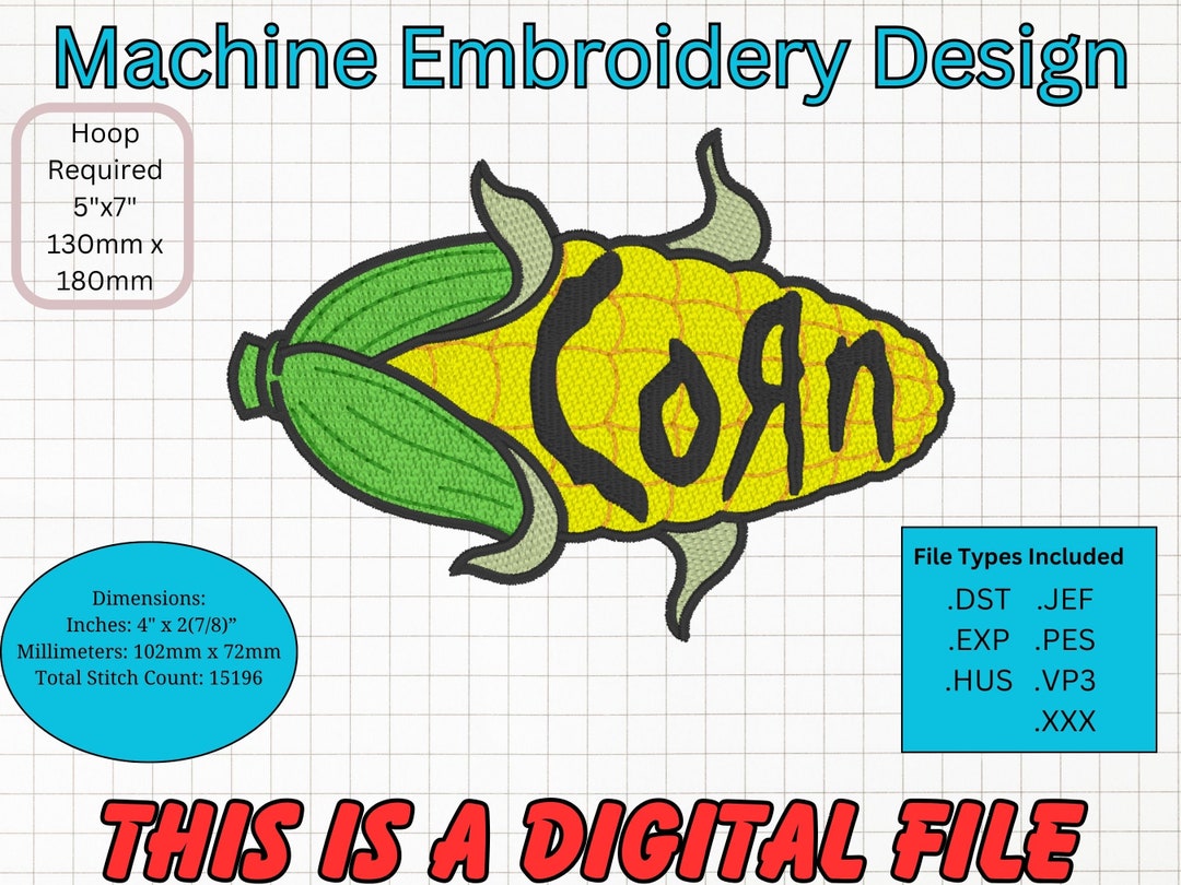 Corn Band, Embroidery Design Machine Embroidery Design Dst, Exp, Hus ...