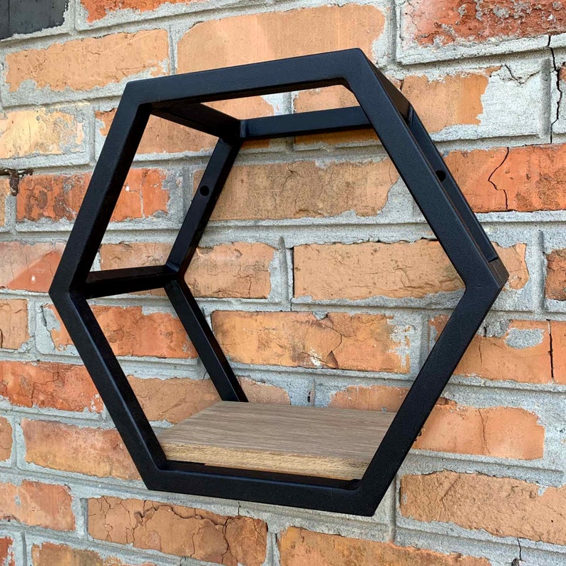Hexagon Wall Shelf Handmade Metal Black Honeycomb Wall Shelf | Etsy