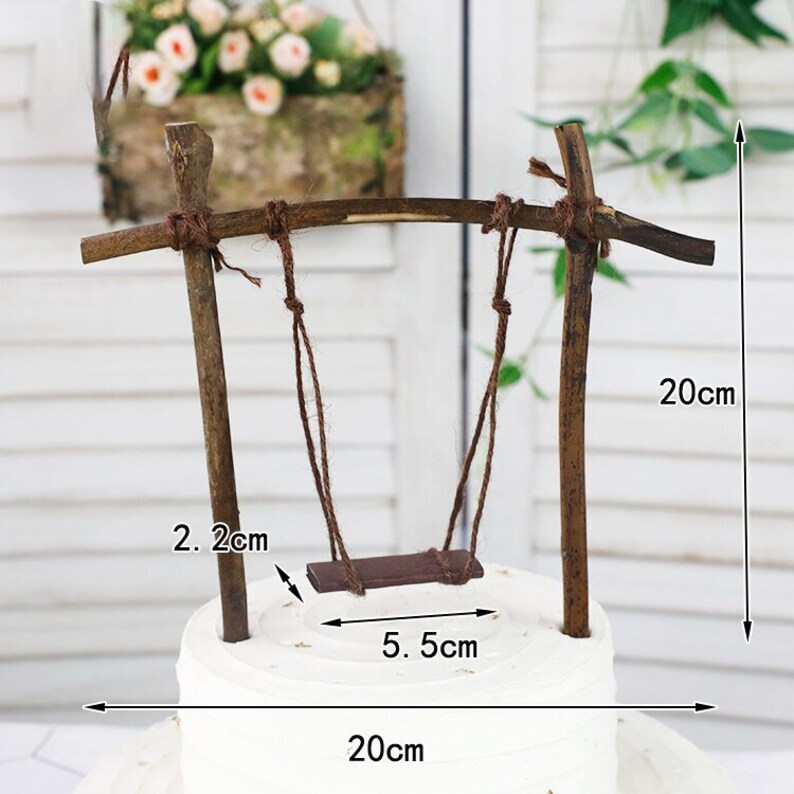 Cake Topper Birthday Party Decorations Tree Hedgehog a Swing - Etsy