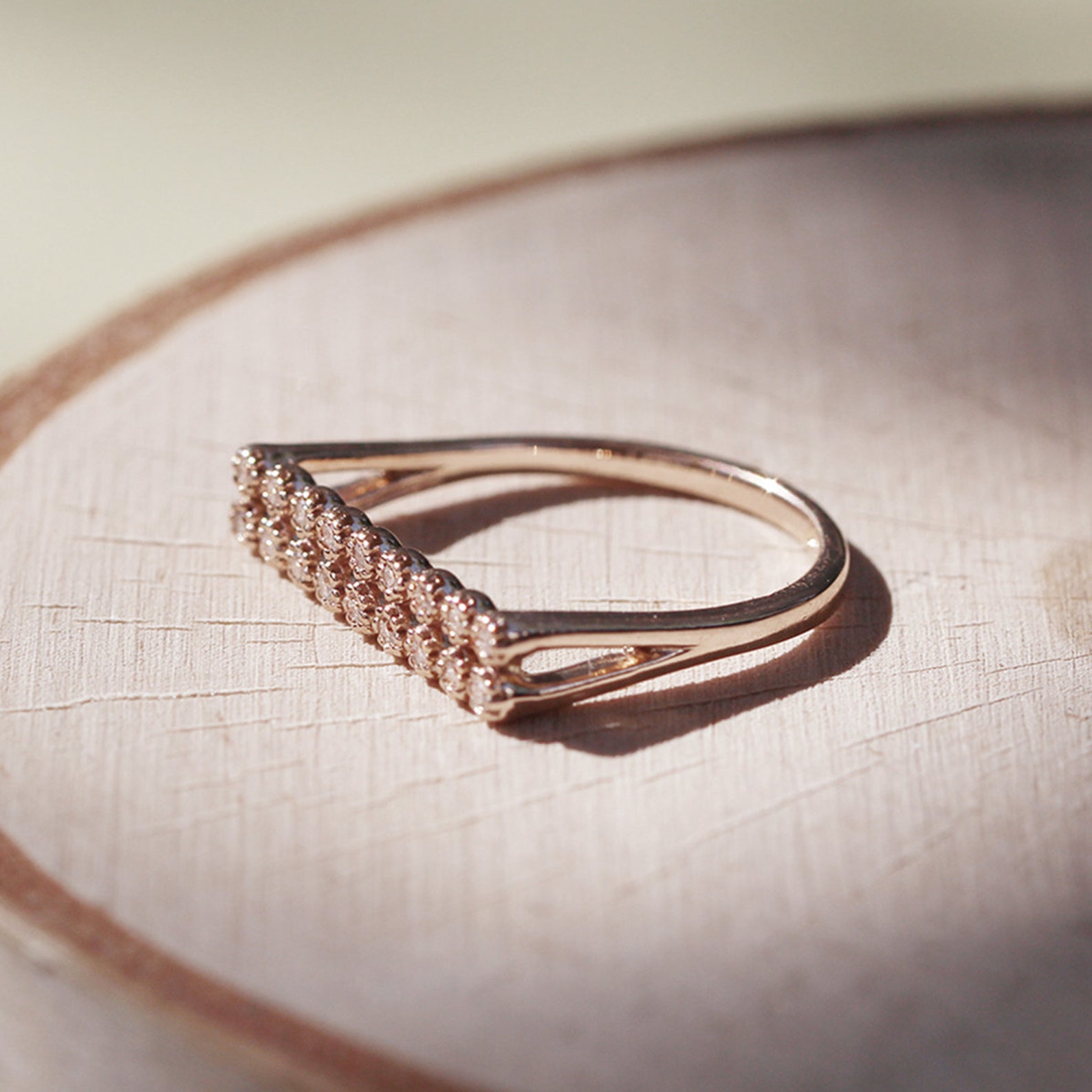 14k Solid Gold Flat Bar Ring Minimalist Thin Everyday Modern - Etsy