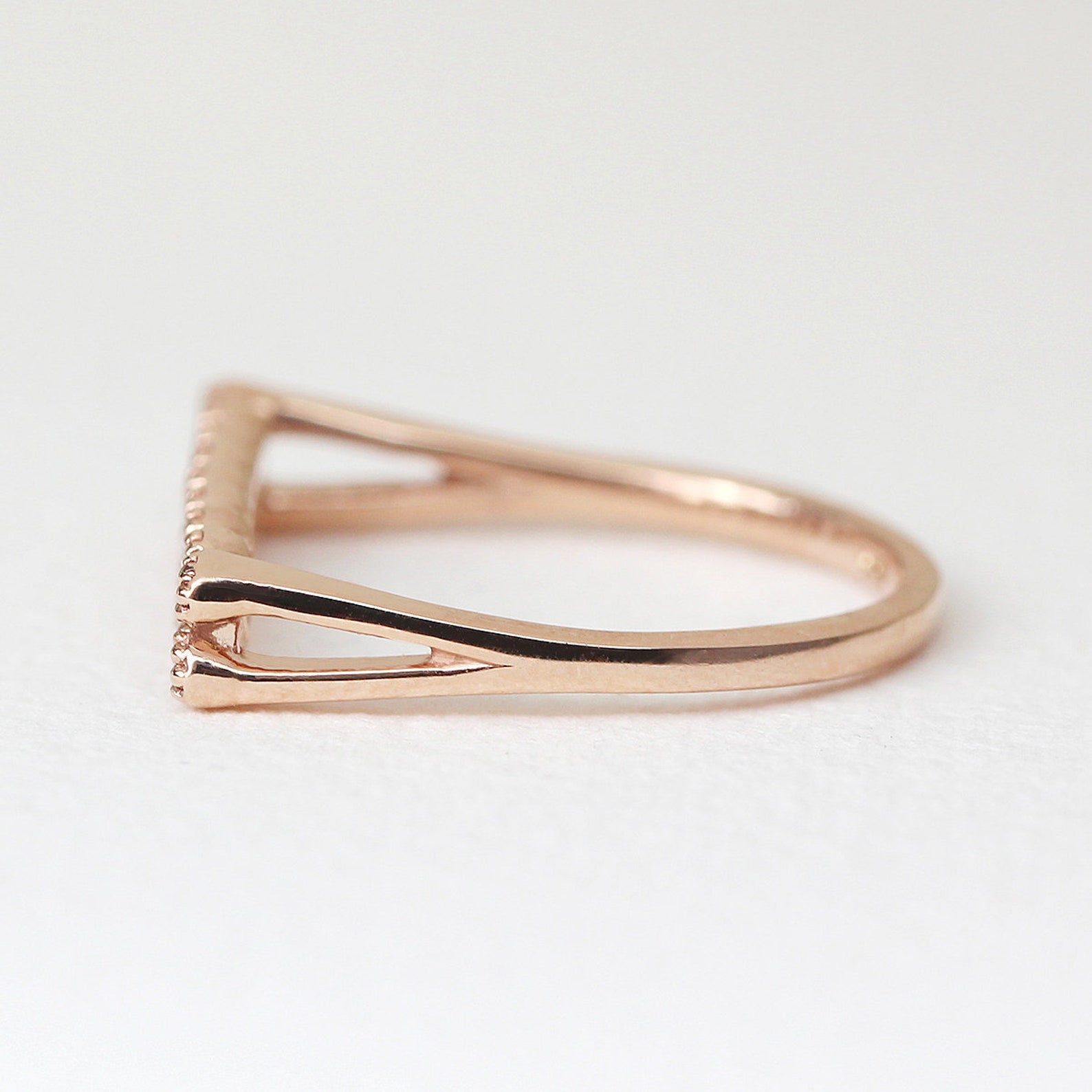 14k Solid Gold Flat Bar Ring Minimalist Thin Everyday Modern | Etsy