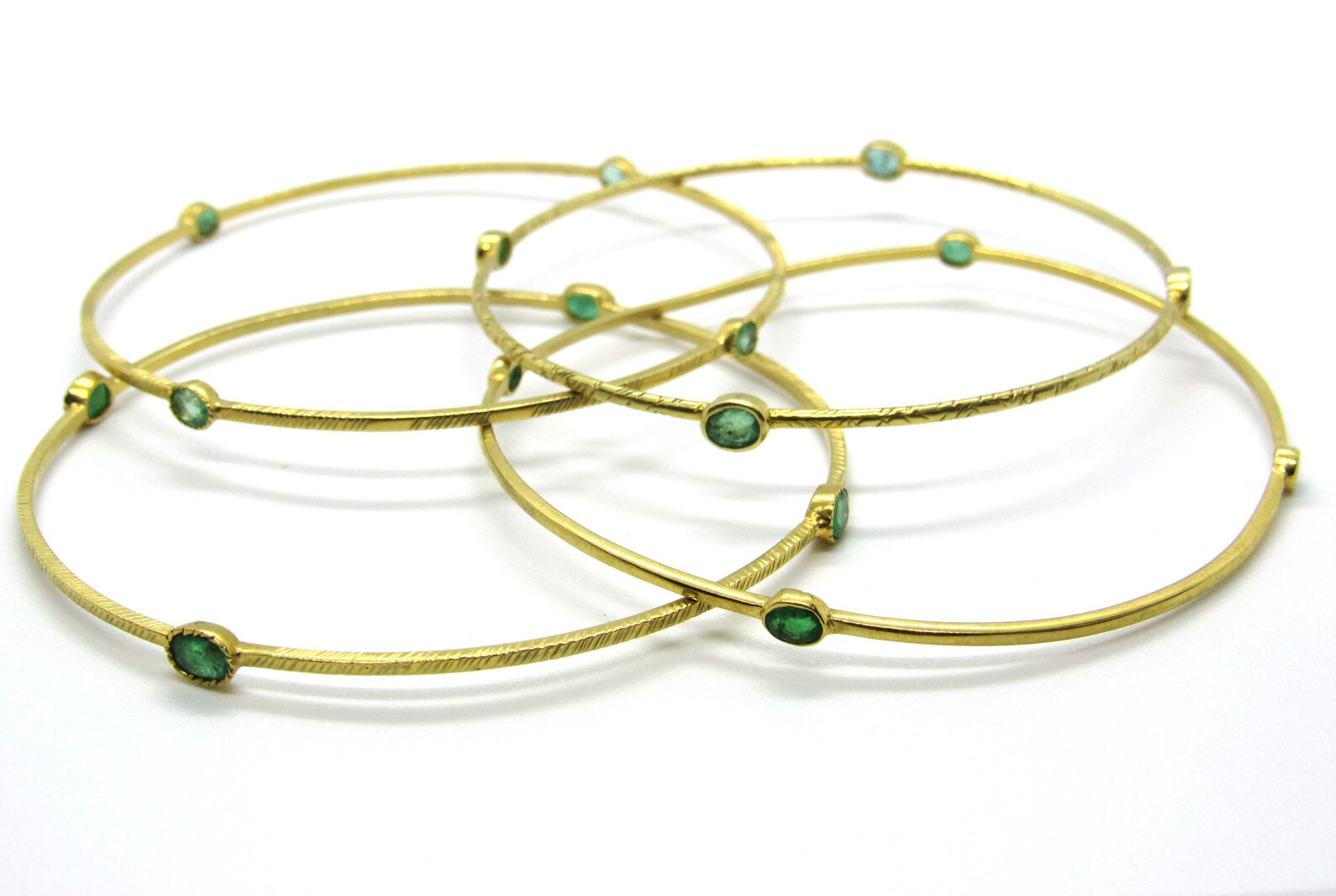 Emerald Gold Bangle Bracelet May Birthstone Gold Plated - Etsy